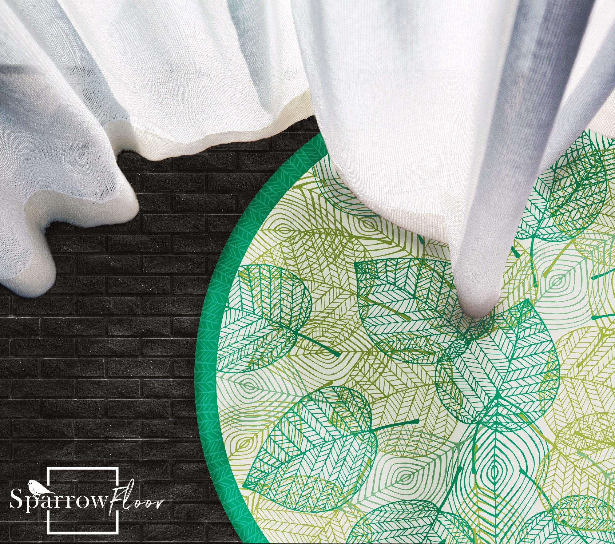 Leaf Vinyl Round Mat PVC Floor Modern Linoleum Vinyl PVC | Etsy