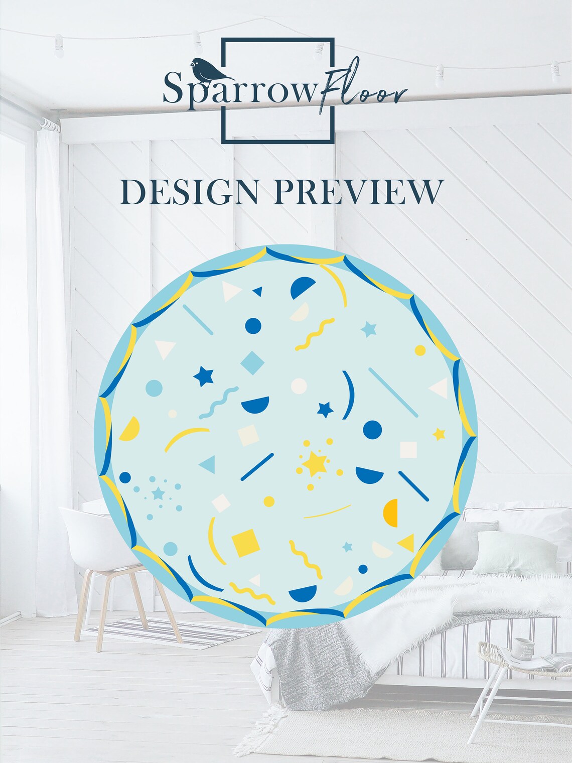 Pinata Vinyl Round Mat, Vinyl Kitchen Rug, Modern Mat, Linoleum ...