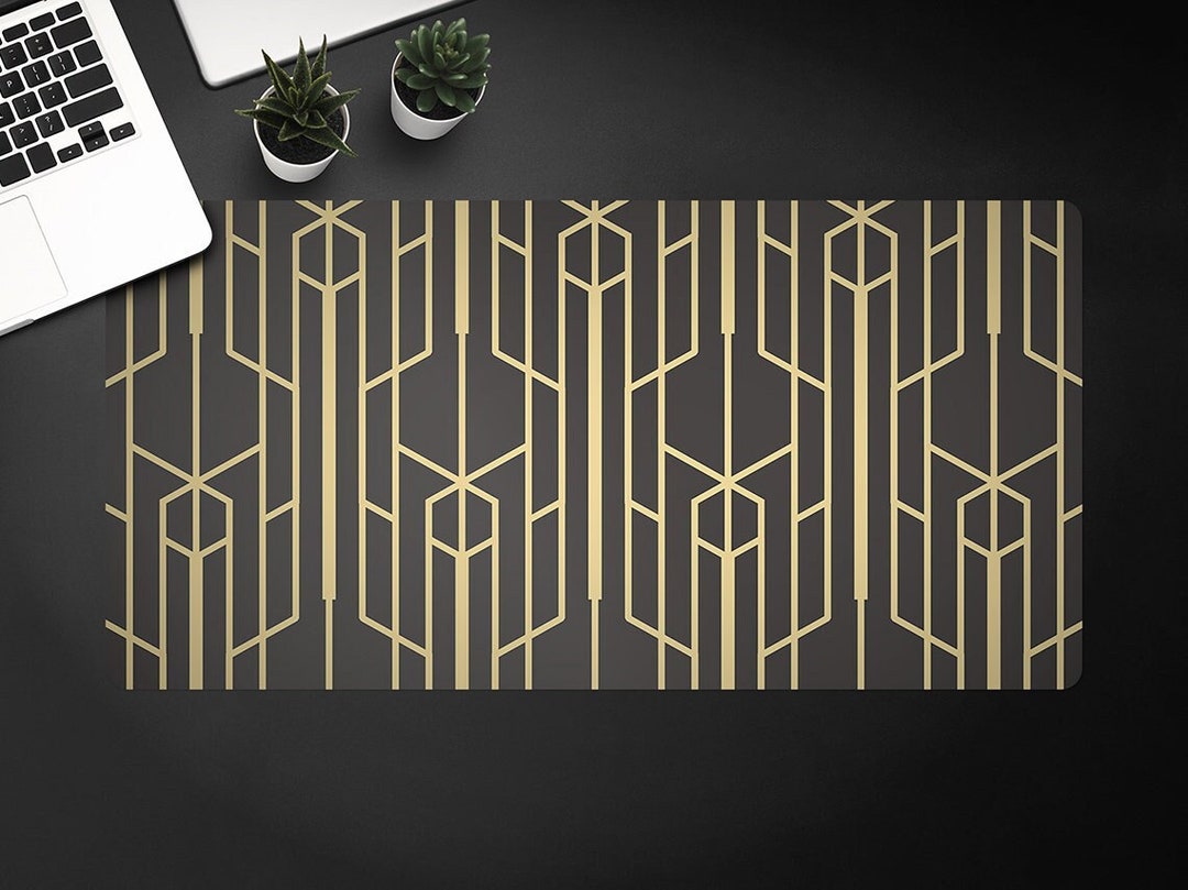 Abstract Monochrome Computer Desk Pad, Table Protection, Trendy ...
