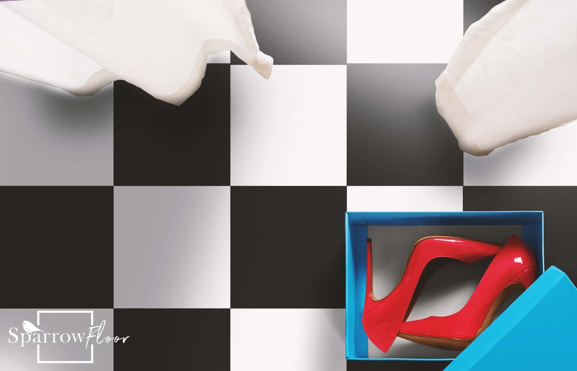 Checkmate Vinyl PVC Flooring Linoleum Flooring Painted - Etsy