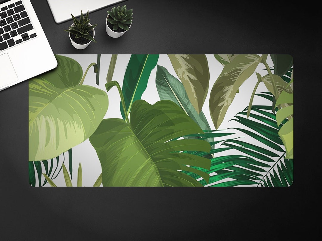 Nice Tropical Leaves Computer Desk Pad, Table Protection, Trendy ...