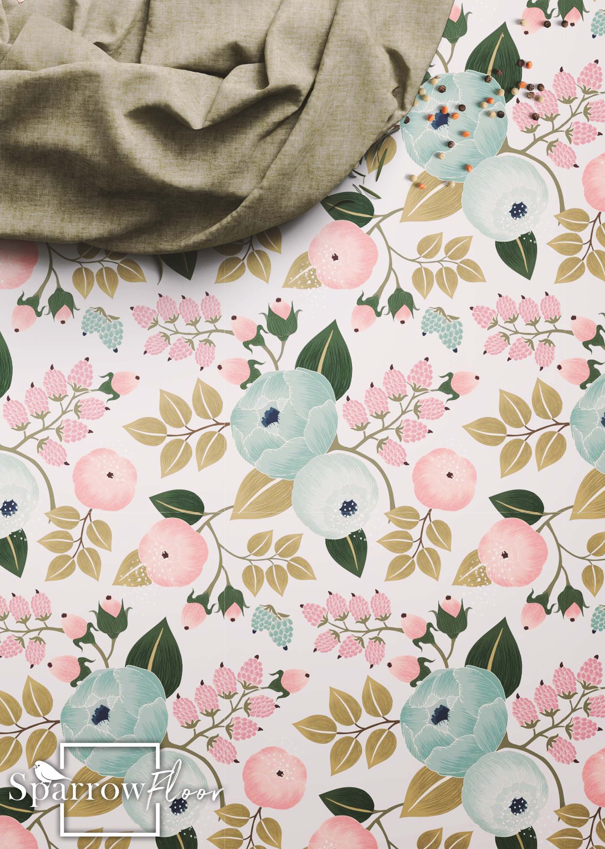 Bud Vinyl PVC Flooring, Boho Vinyl Flooring, Floral Vinyl Floors, Floor ...