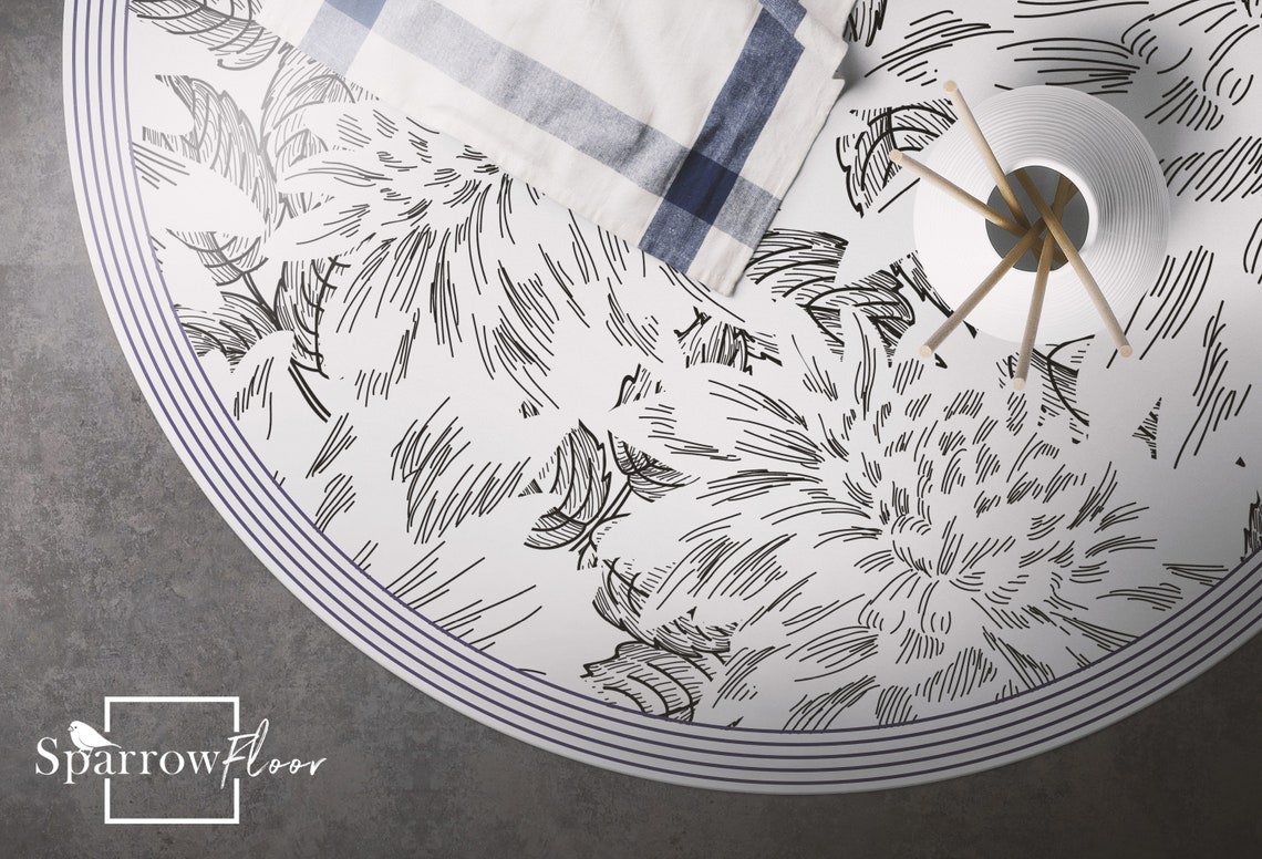 Contour Vinyl Round Mat Vinyl Carpet Vinyl PVC Modern Floor | Etsy