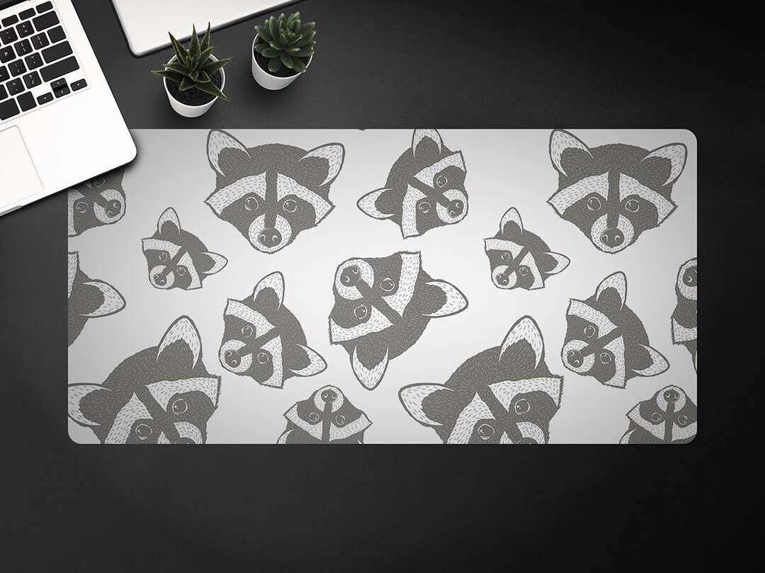 Raccoons Animals Pattern Computer Desk Pad, Keyboard Pad, Desktop ...