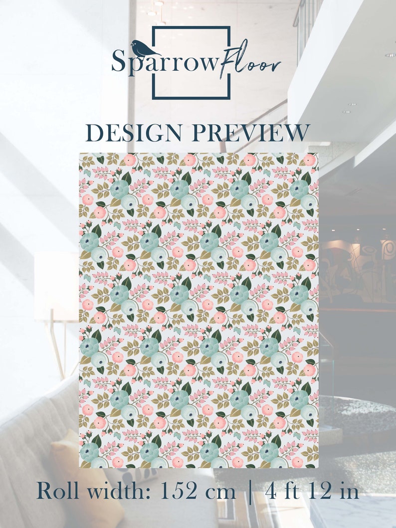 Bud Vinyl PVC Flooring, Boho Vinyl Flooring, Floral Vinyl Floors, Floor ...