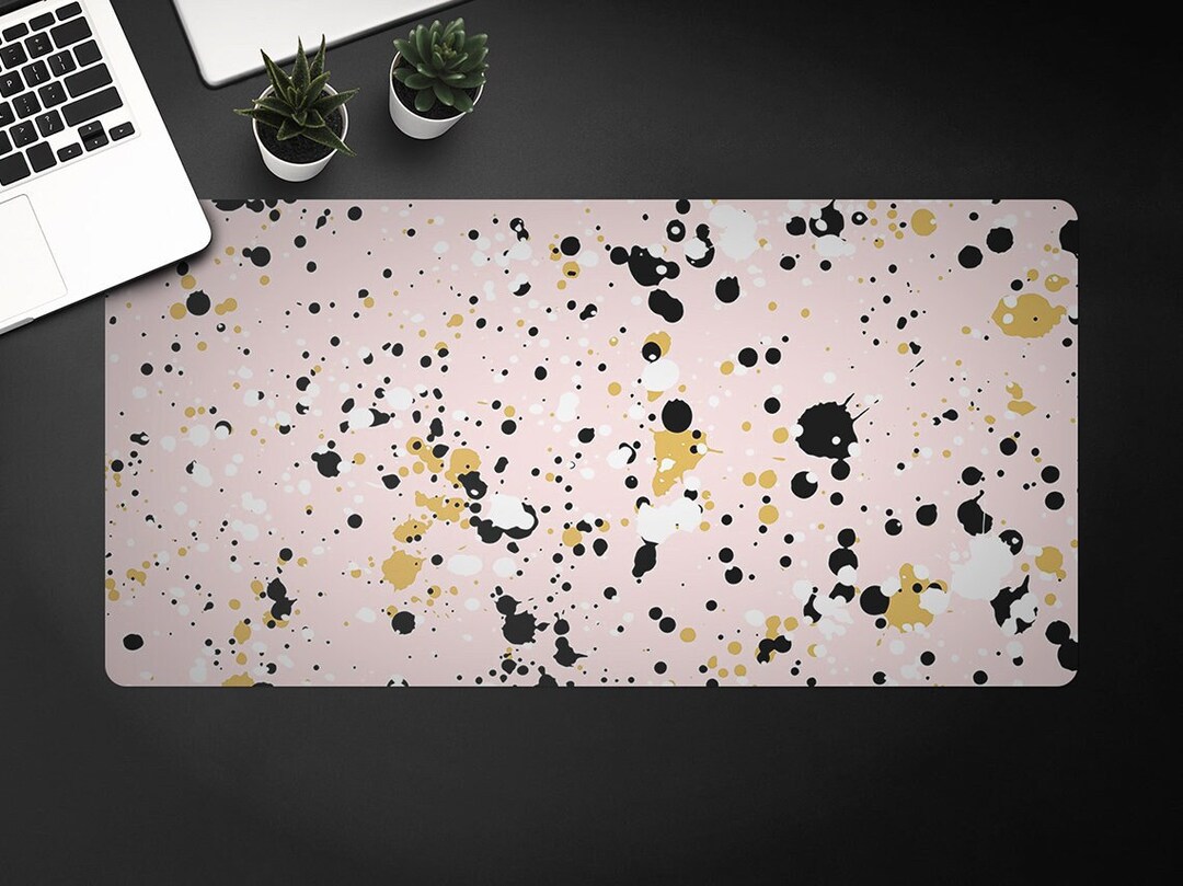 Hand Drawn Paint Splgrayes Desk Mat, Desk Protective Mat, Office ...