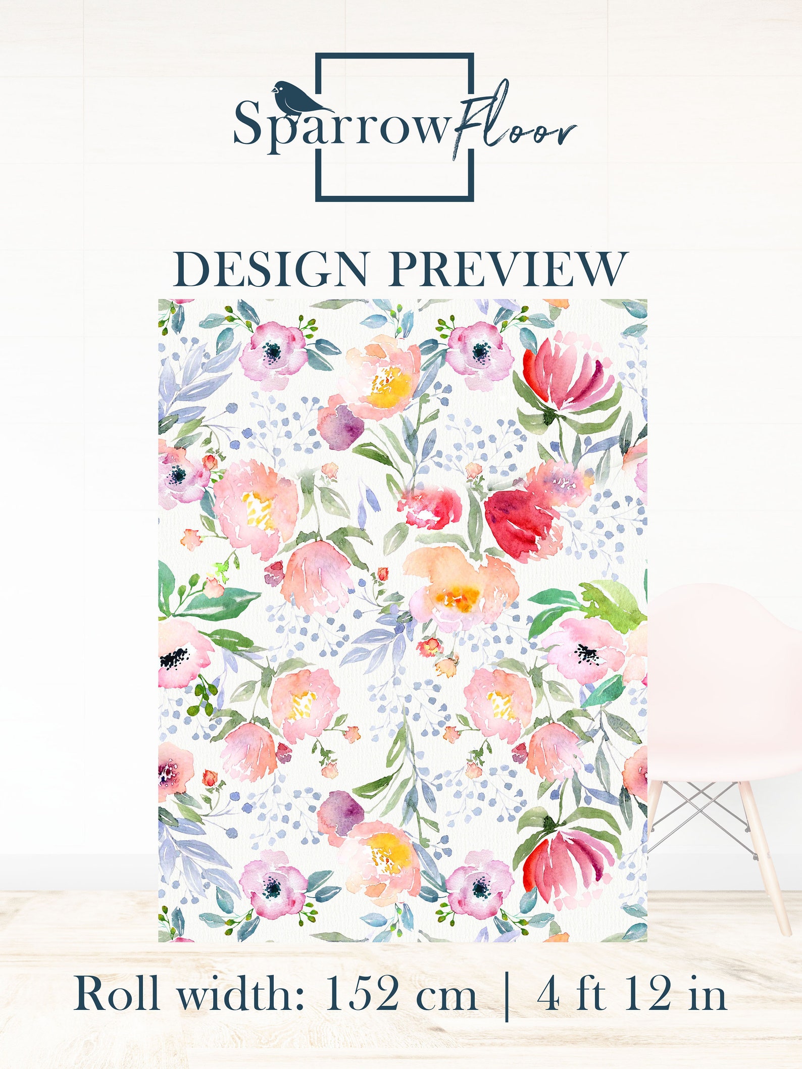 Waterflower Vinyl PVC Flooring Floor Decor Botanical | Etsy Canada