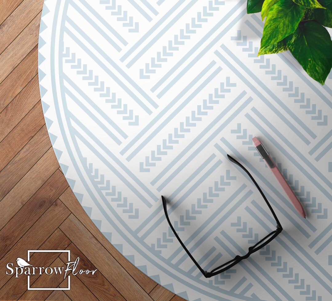 Arista Vinyl Round Mat Flooring Vintage Mat Easy-clean - Etsy