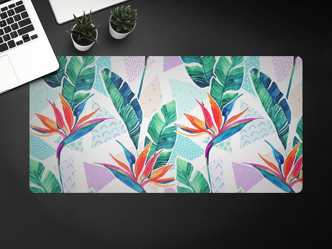 Abstract Jungle Computer Desk Pad, Table Protection, Trendy Workspace ...