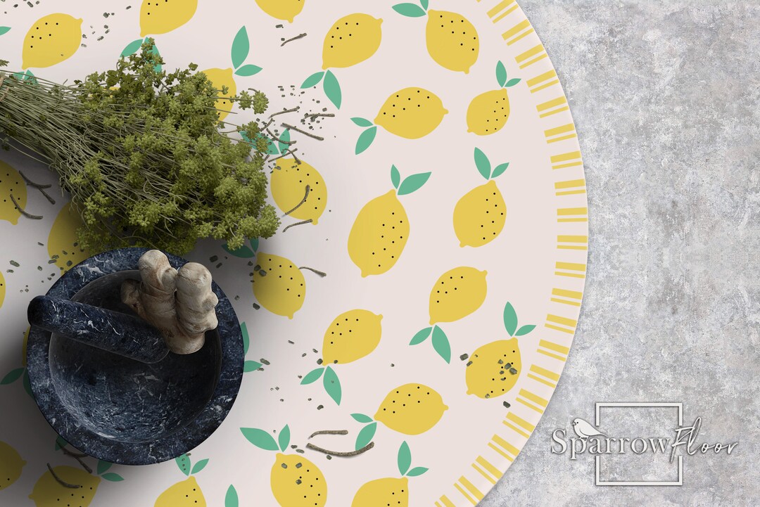 Lemoniade Vinyl Round Mat, Bath Linoleum Carpet, Aesthetic Interior ...