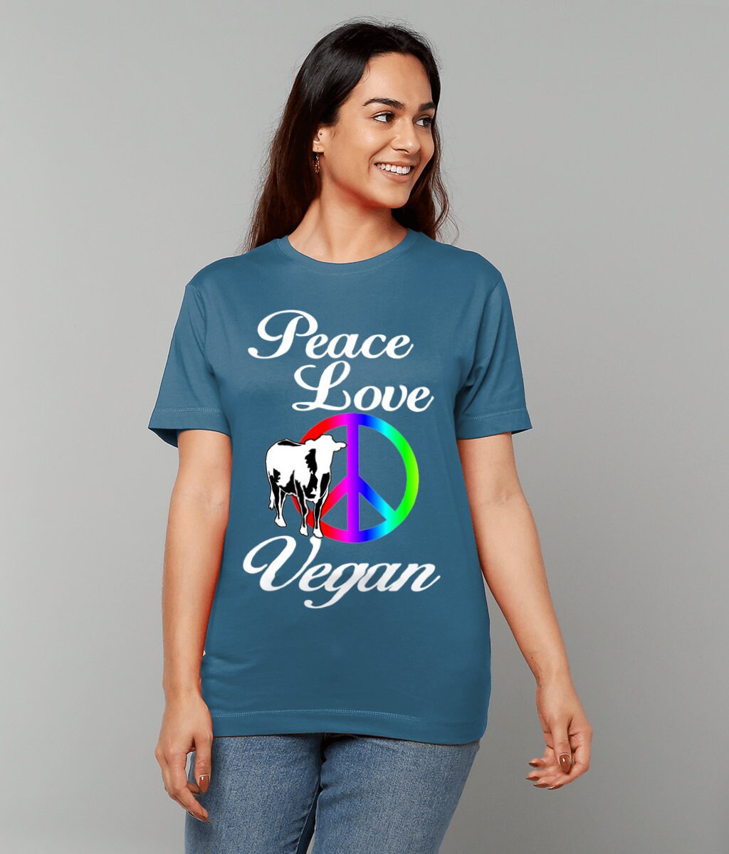 Peace Love Vegan T-shirt Made to Order - Etsy