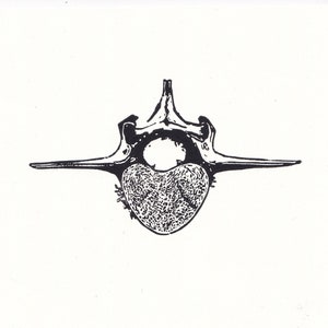Original Linocut Heart Vertebrae - Etsy