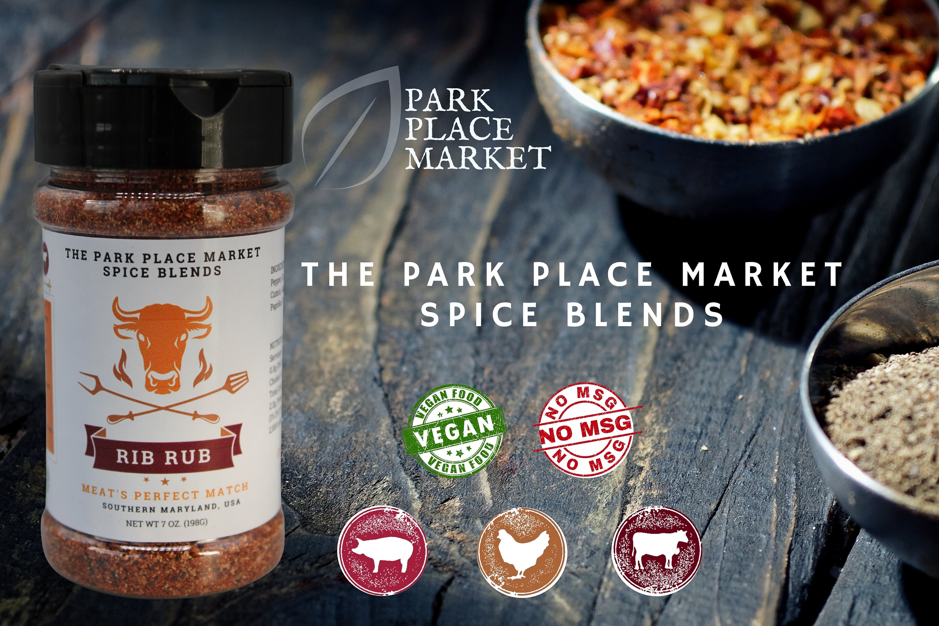 The Park Place Market Spice Blends: Rib Rub, Handmade Foodie Gift ...