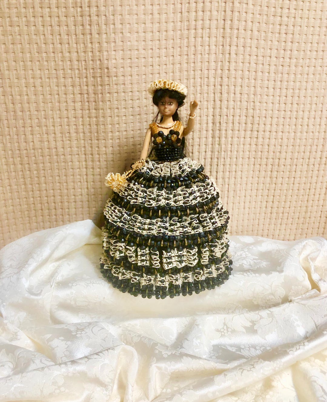 Hand Beaded Safety Pin Dress Barbie Doll - Etsy