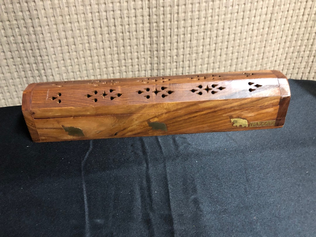 Teak Wood Incense Box Holder - Etsy