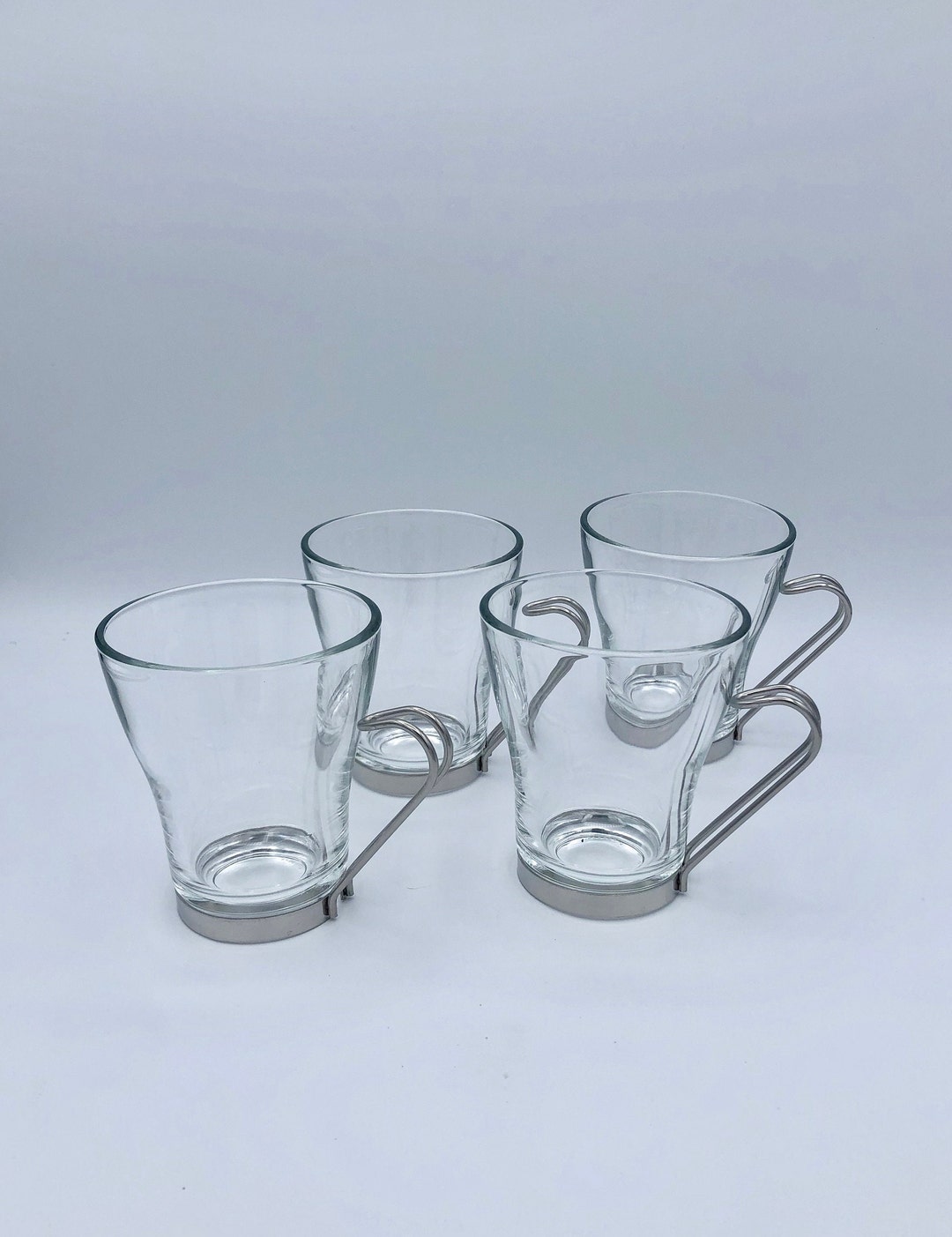Bormiolo Rocco Stainless Steel Glass Coffee/tea Cups - Etsy