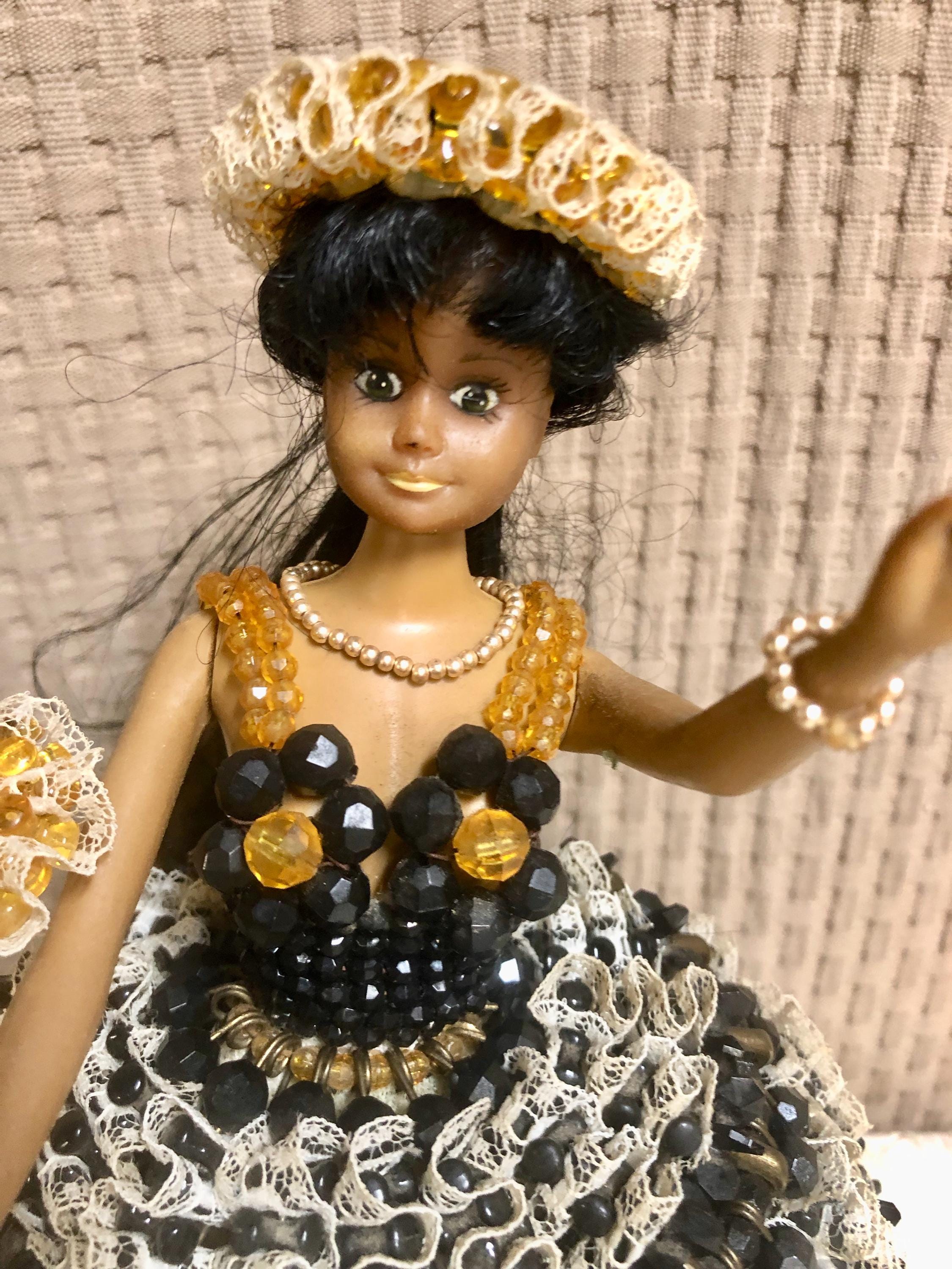 Hand Beaded Safety Pin Dress Barbie Doll - Etsy