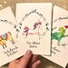 Handmade Christmas Card: Unicorn, Dinosaur, Llama Watercolour - Etsy
