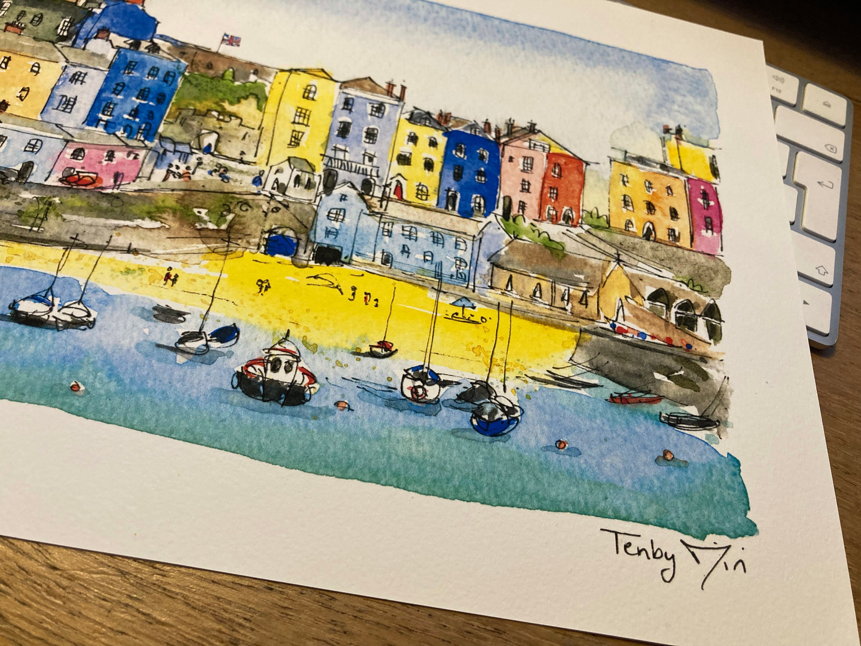Tenby Print Tenby Wales Watercolor Illustration Print Wales - Etsy UK