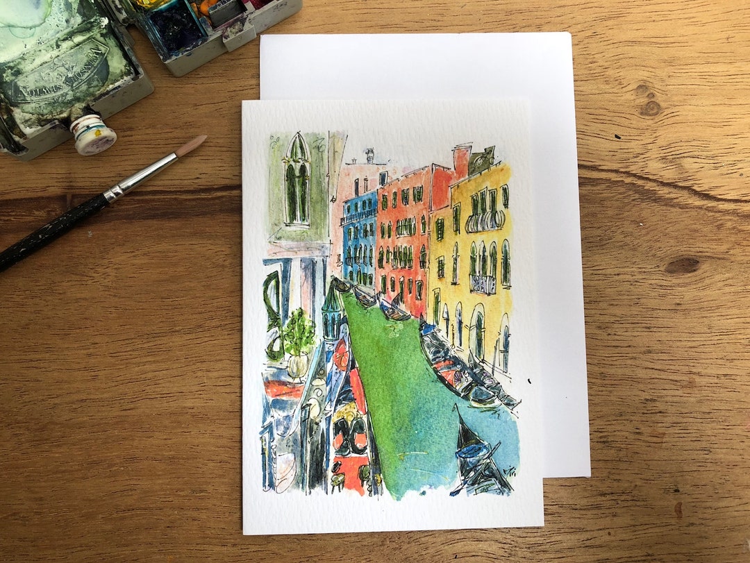 Venice Card , Venice Gondola Watercolour Valentines Birthday ...