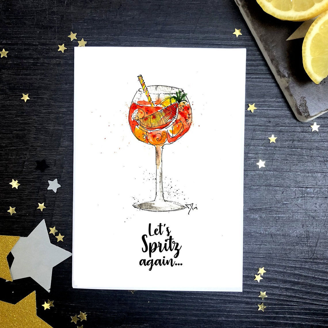 Aperol Spritz Card A5 Lets Spritz Again Aperol Birthday - Etsy UK