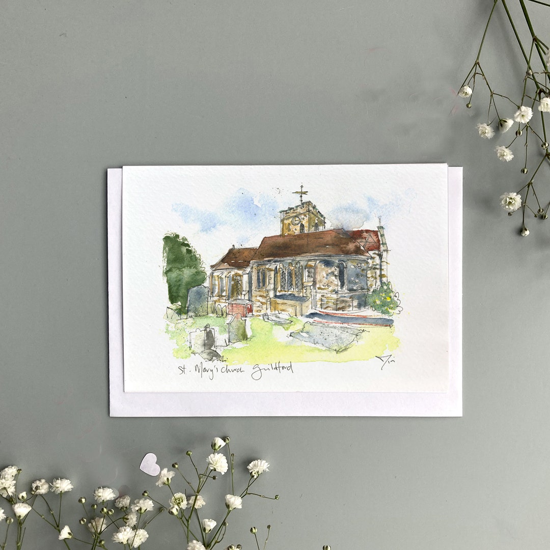 St Mary Church Card, Surrey Hills Card, Guidlford Churches - Etsy