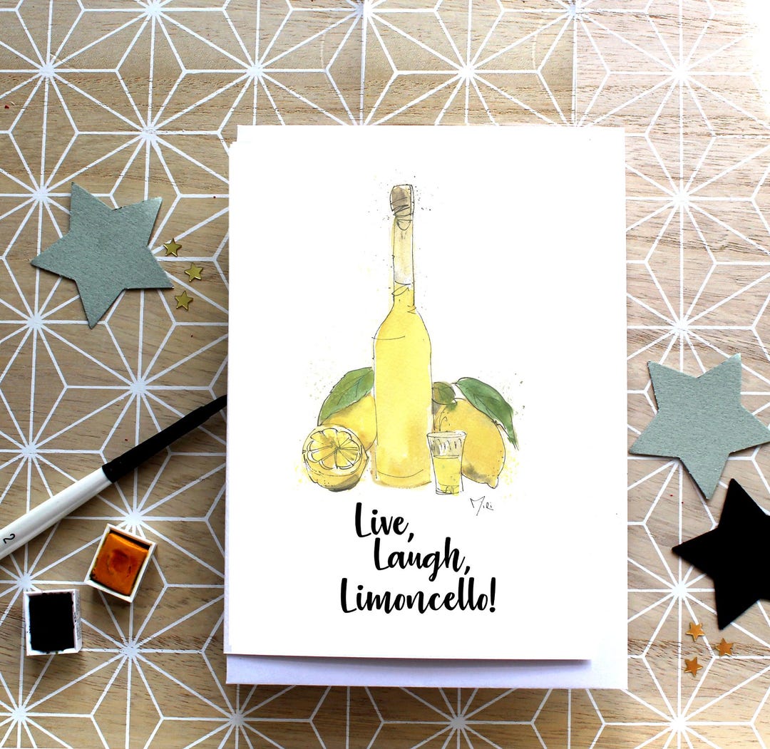 Limoncello Greeting Card, Cocktail Card, - Etsy