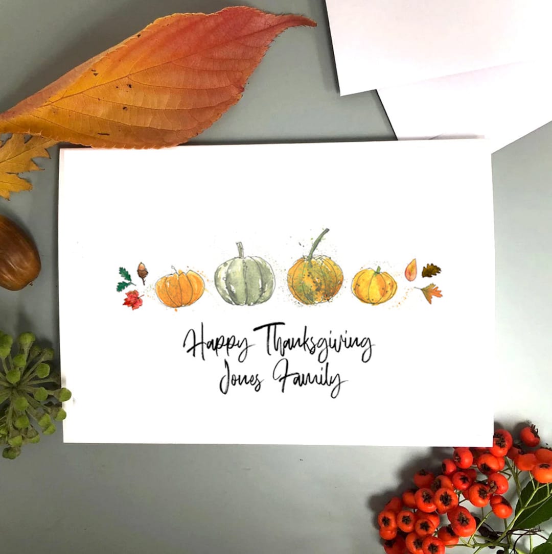 Happy Thanksgiving Fall Card, Happy Birthday Pumpkin Card, Personalised ...