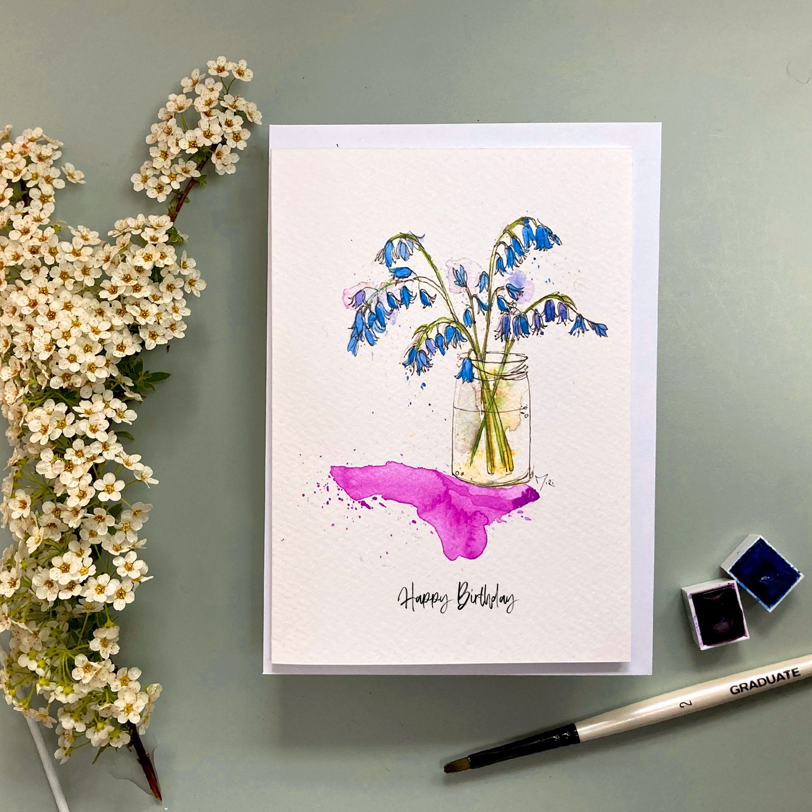 Bristish Bluebells birthday Card happy birthday British | Etsy