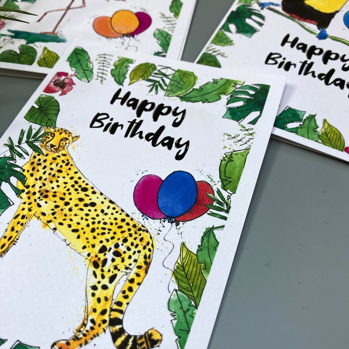 Watercolor Toucan Birthday Card: Tropical Animal Art - Etsy