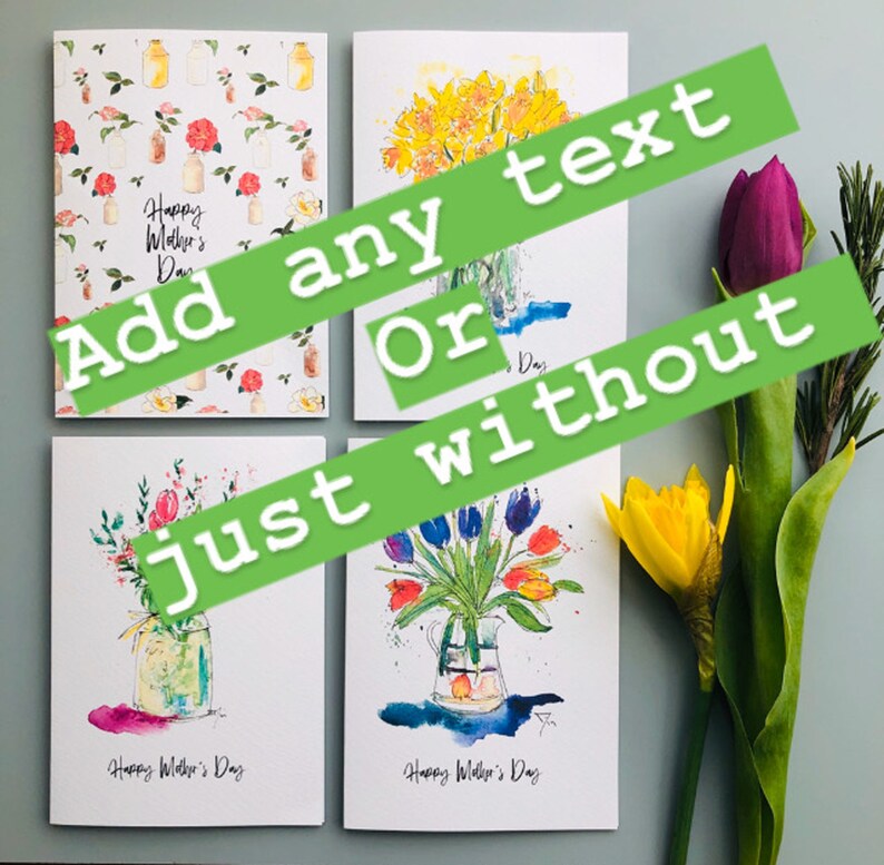 Tulips Mother's Day Easter Greeting Card Watercolour | Etsy