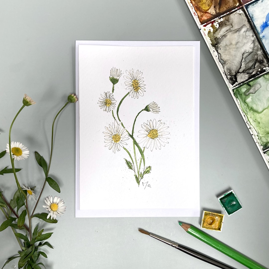 Daisy Card, Birthday Daisy Card , Personalsied Daisy Card, Daisies Card ...