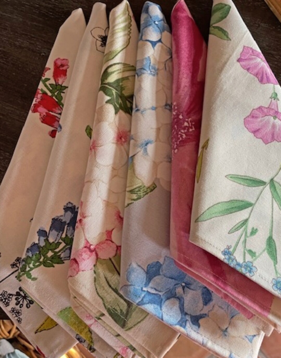 French Napkins Set of 6 Floral Melange - Etsy