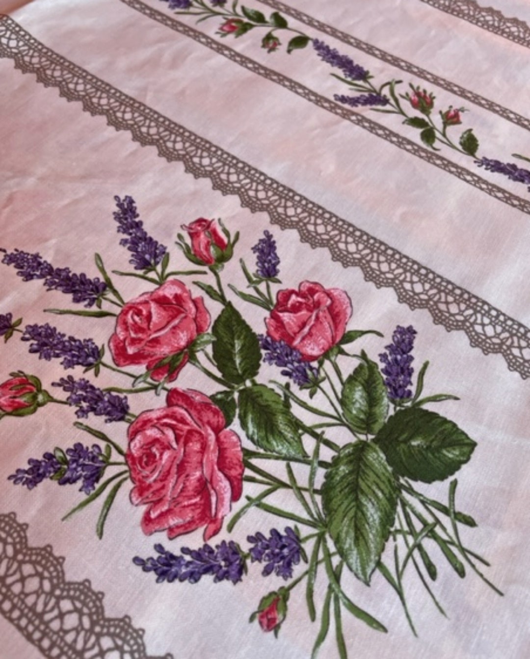 French Tablecloth Pink Roses Laminated Wipe off Tablecloth - Etsy