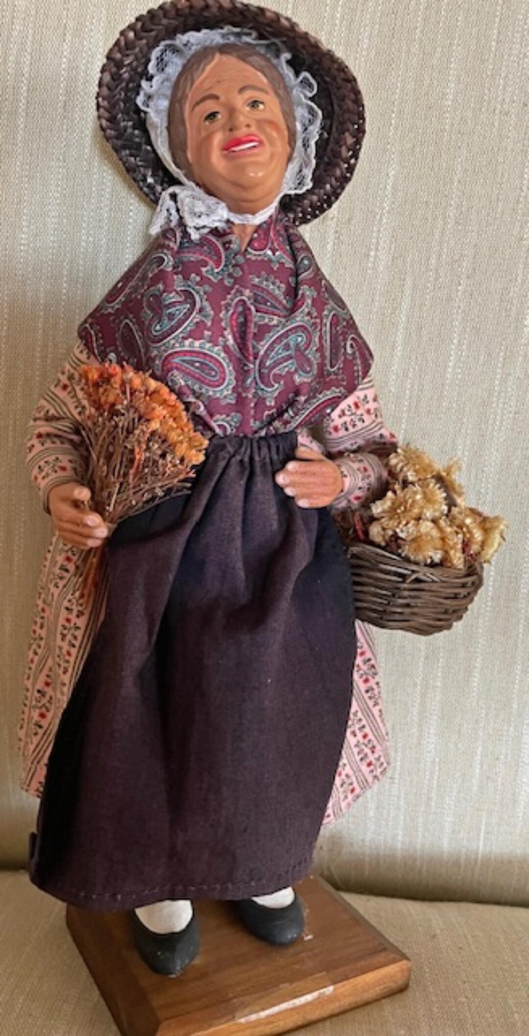 Santon Vintage Provencal Women Florist - Etsy
