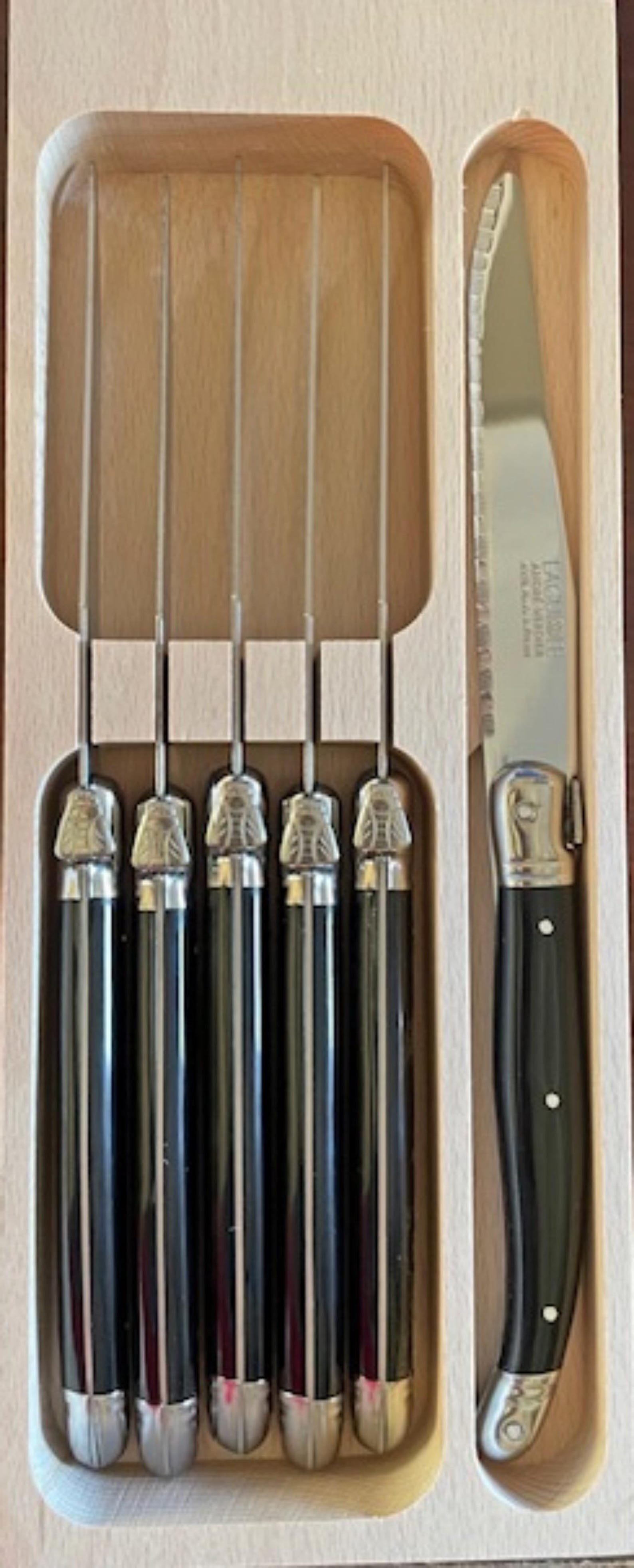Laguiole French Stainless Steel Knives Set of 6 W/oak Box - Etsy
