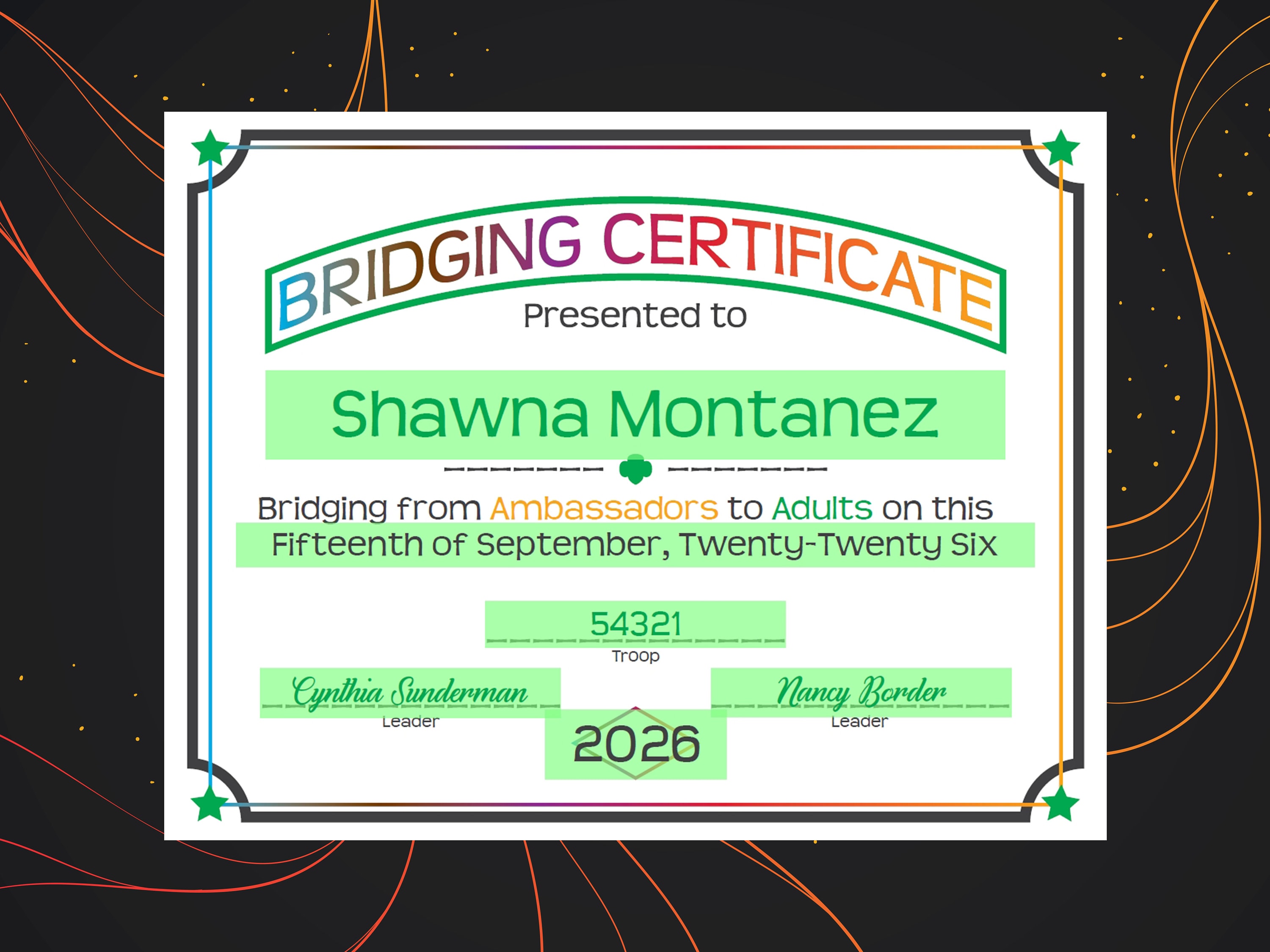 Girl Scout Bridging Certificate Bundle Printable PDF Template - Etsy