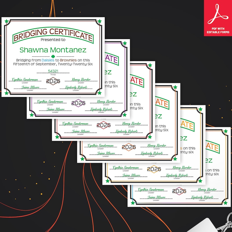 Girl Scout Bridging Certificate - Etsy