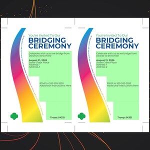 Girl Scout Bridging Certificate & Invite Bundle | Printable PDF ...