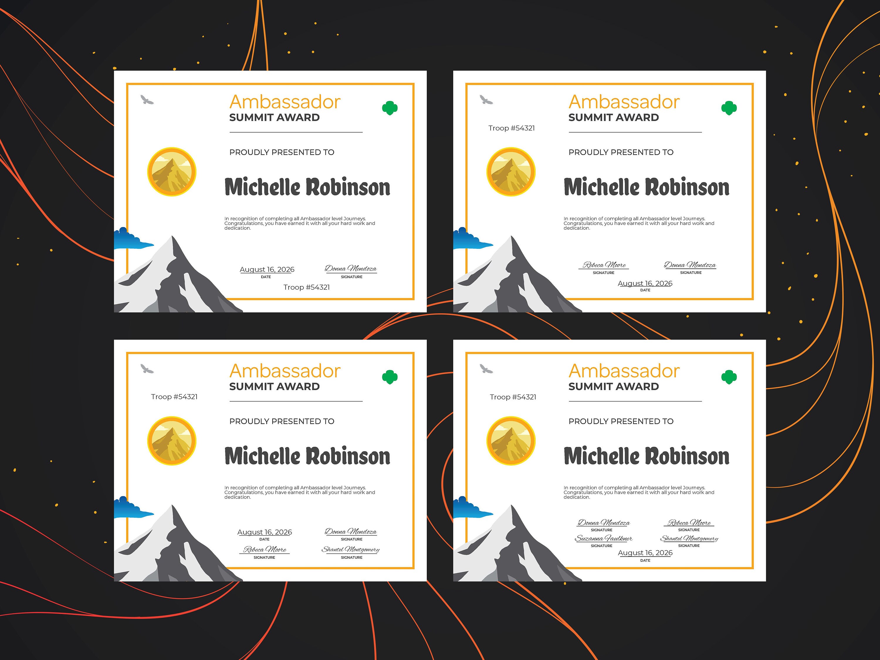 Girl Scout Summit Certificate Bundle Printable PDF Template - Etsy