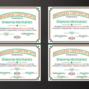 Girl Scout Bridging to Seniors Certificate PDF Template - Etsy