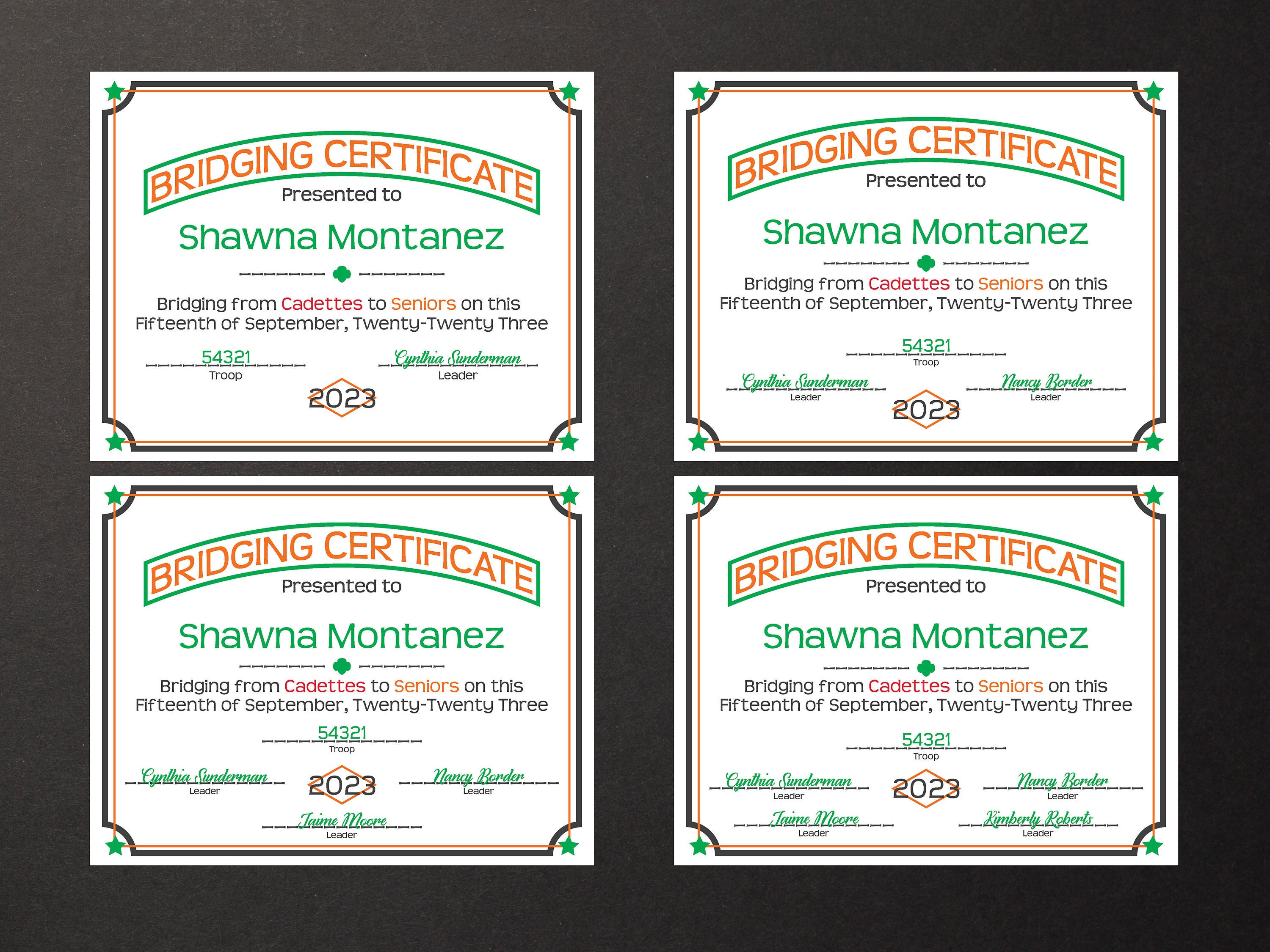 Girl Scout Bridging to Seniors Certificate PDF Template - Etsy