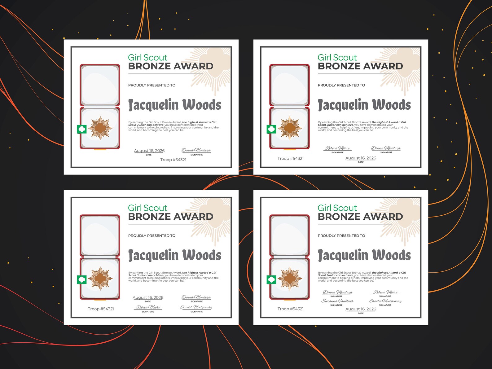 Girl Scout Bronze Award Certificate | Printable PDF Template - Etsy