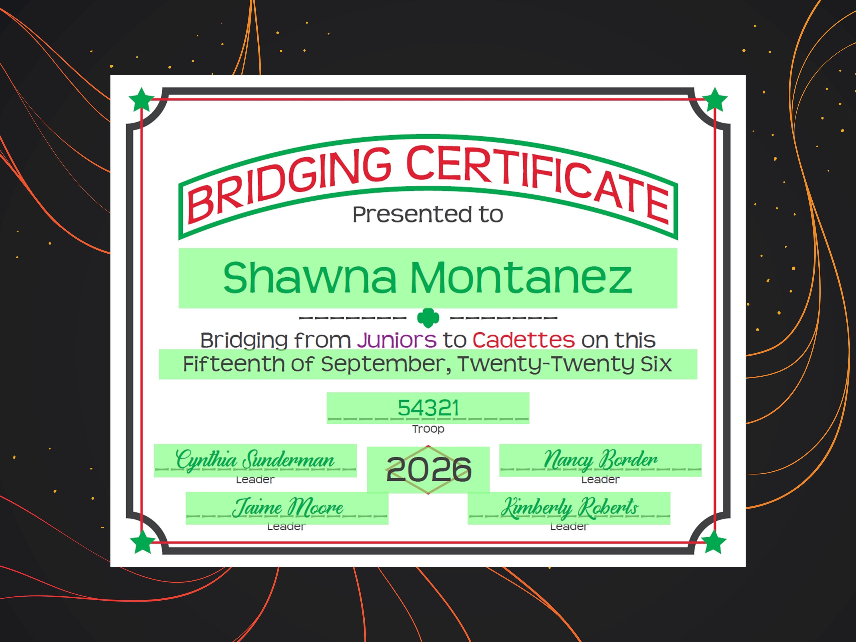 Girl Scout Bridging Certificate Bundle Printable PDF Template - Etsy
