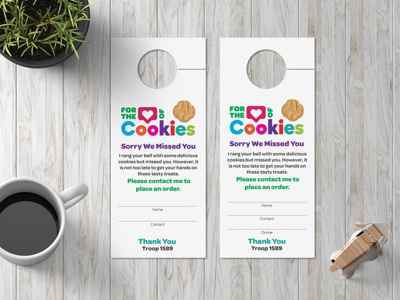 Girl Scout Cookie Seller Door Hangers | Printable PDF Template - Etsy