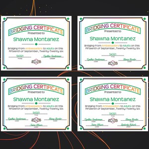 Girl Scout Bridging Certificate Bundle | Printable PDF Template - Etsy