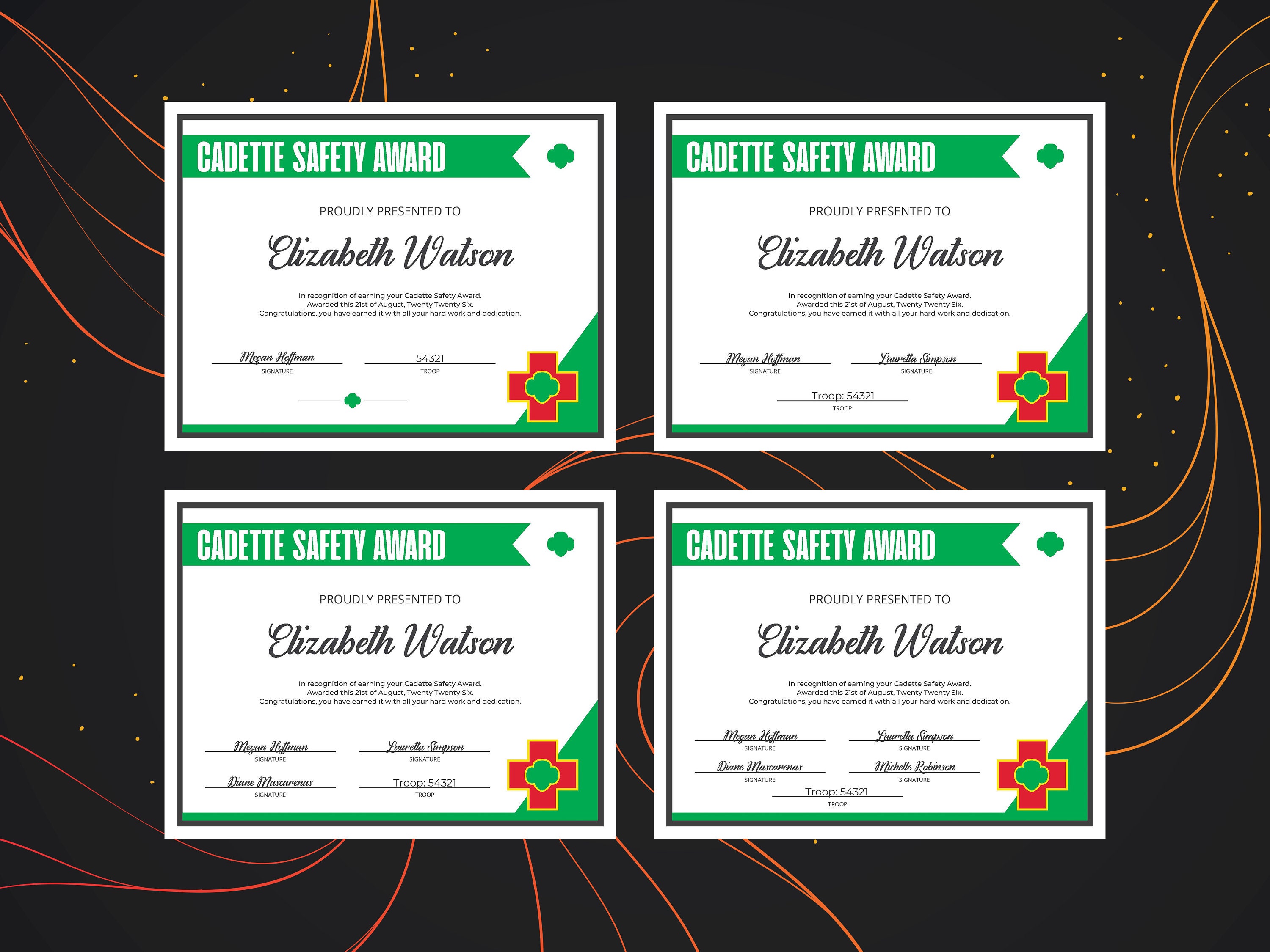 Girl Scout Cadette Safety Award Certificate | Printable PDF Template - Etsy
