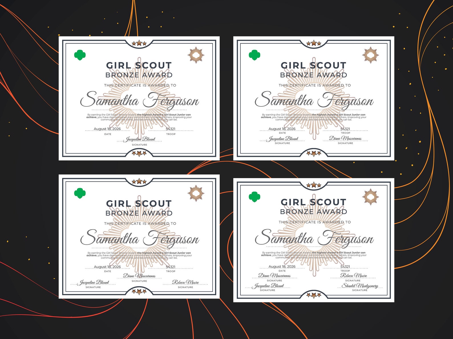 Girl Scout Bronze Award Certificate | Printable PDF Template - Etsy