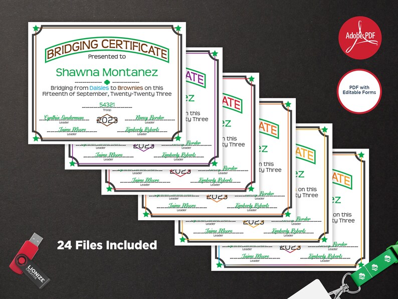 Girl Scout Bridging Certificate Bundle Printable PDF - Etsy
