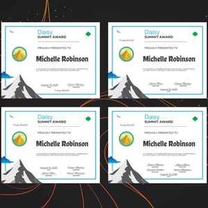 Girl Scout Summit Certificate Bundle | Printable PDF Template - Etsy